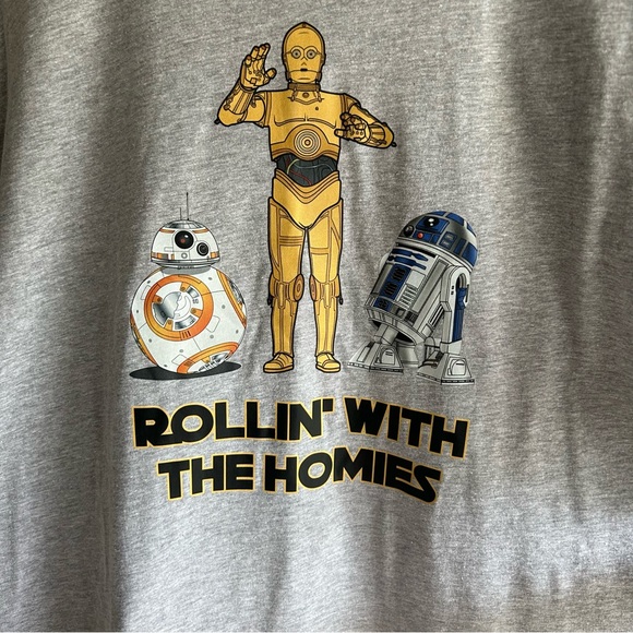 Tops | Disney Star Wars Tee Shirt Unisex 2xl Rollin With The Homies ...